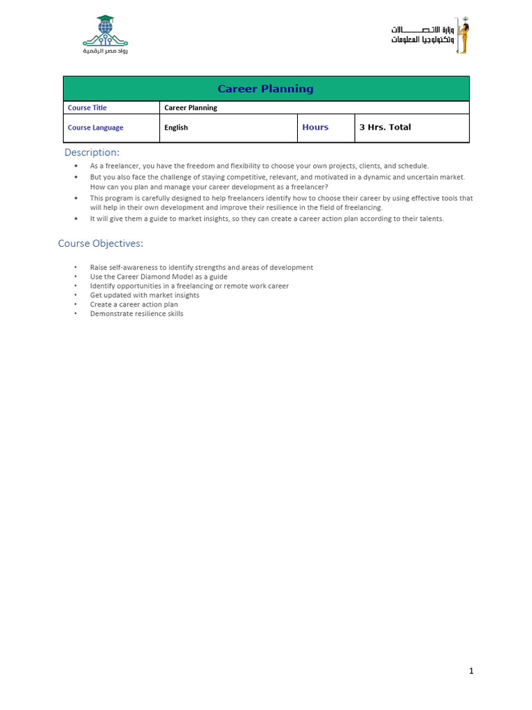 Career Planning Handout | PDF Career Planning Handout | PDF