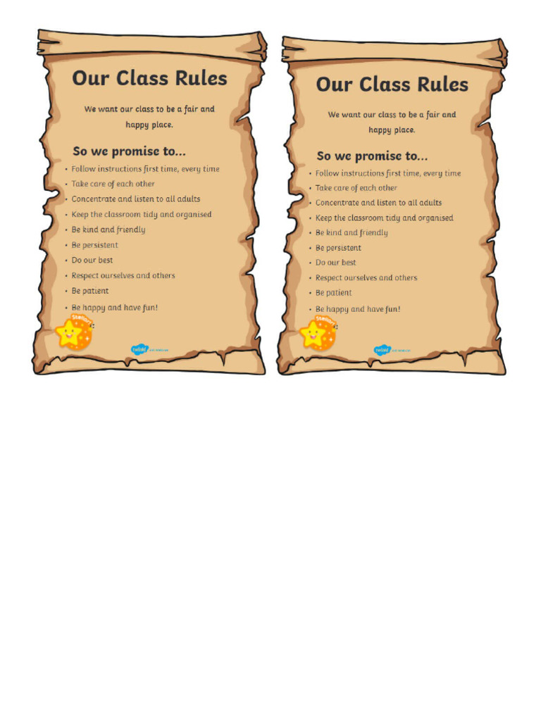 Classroom Rules Pdf