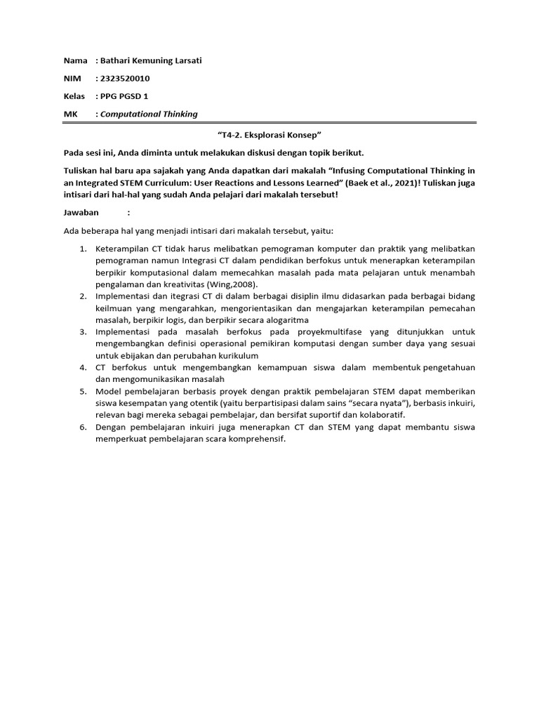 T4 2_Eksplorasi Konsep_CT_Bathari Kemuning Larasati | PDF