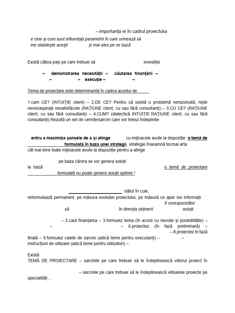 PC Curs 6 - TEMA DE PROIECTARE - Text STUDENTI | PDF