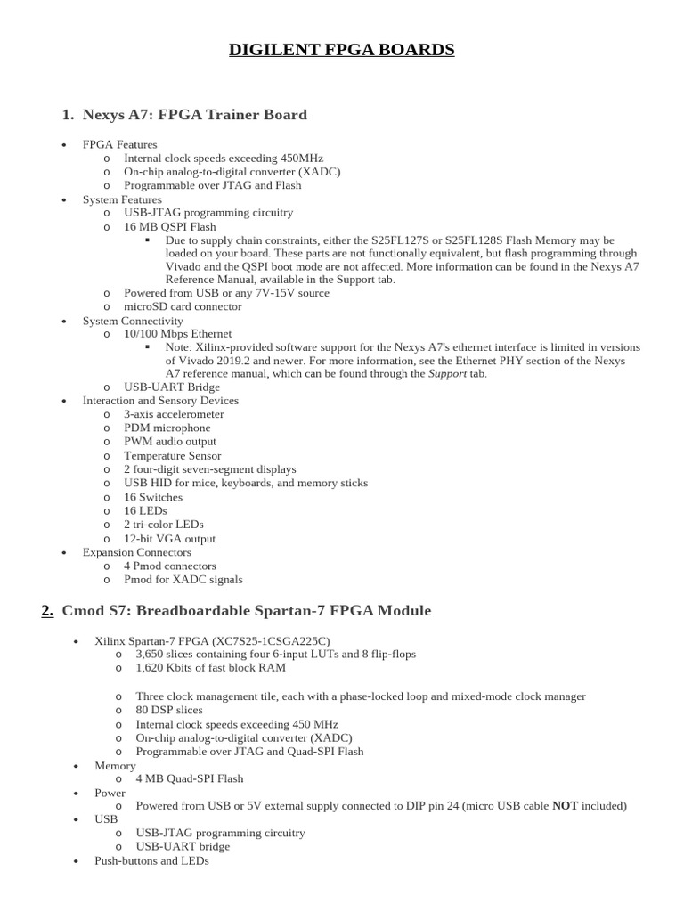 Digilent Fpga Boards | PDF