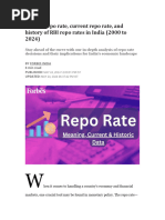 RBI Repo Rate History | PDF | Banknote Issuers | Private Sector