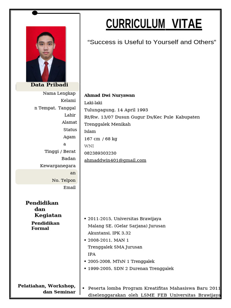 Bri Cv Dan Lamaran | PDF