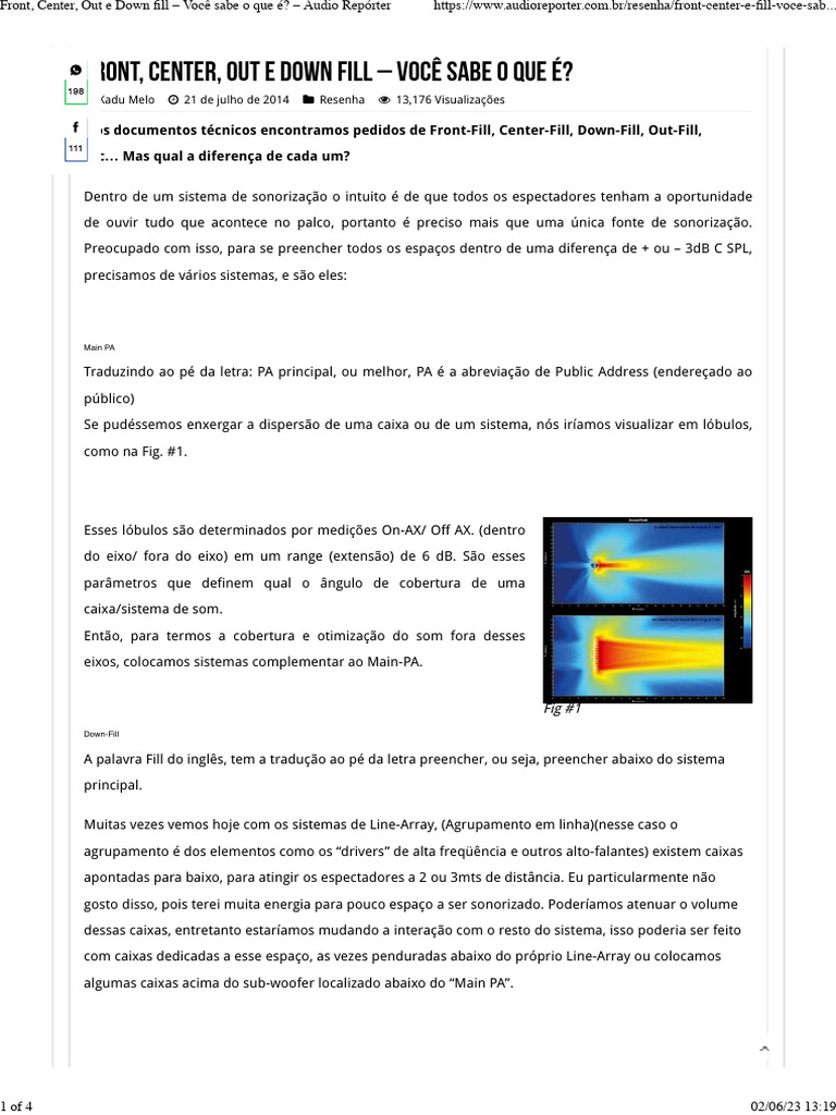 Front, Center, Out e Down Fill - Você Sabe o Que É | PDF