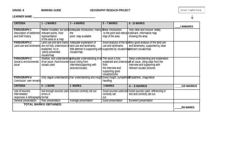 2024 - SS Project - Gr.8 - T3-RUBRIC | PDF