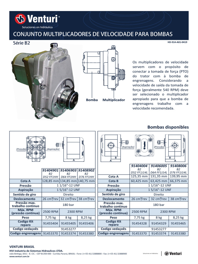 Venturi - Modelos de BOMBAS E MVB 3.8 Série B2 | PDF