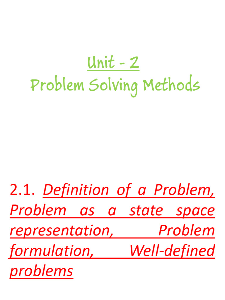 Unit-2 Problem Solving Method-1 | PDF