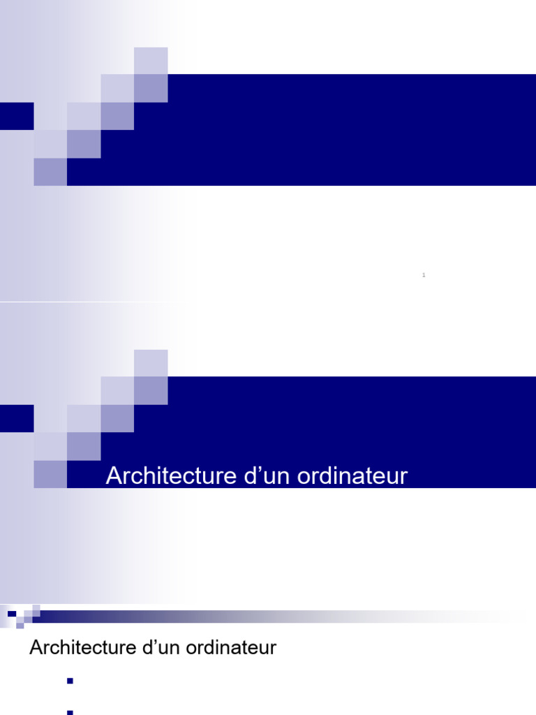 I.1 Architecture D'un Ordinateur | PDF