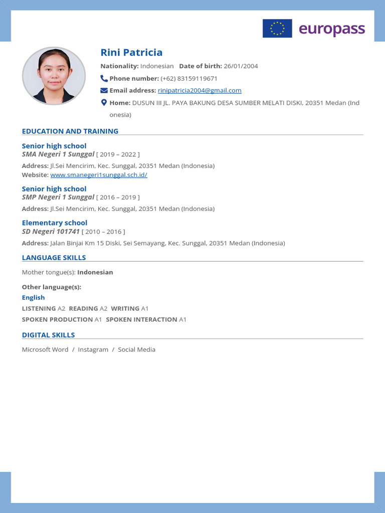 CV Rini Patricia | PDF