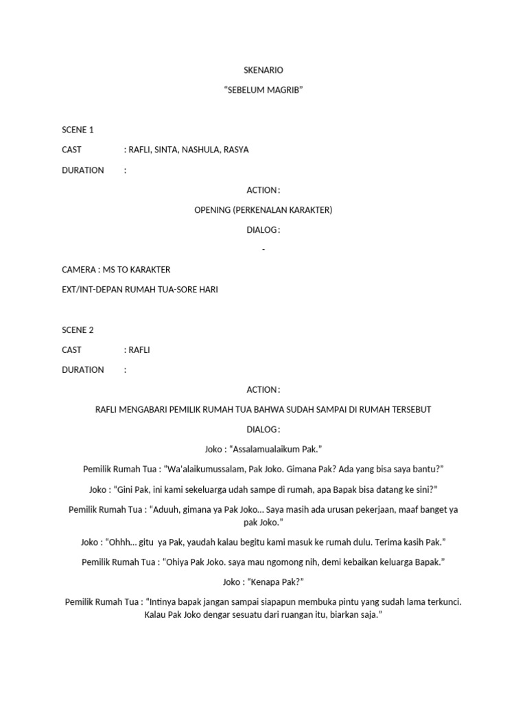 Contoh Skenario | PDF