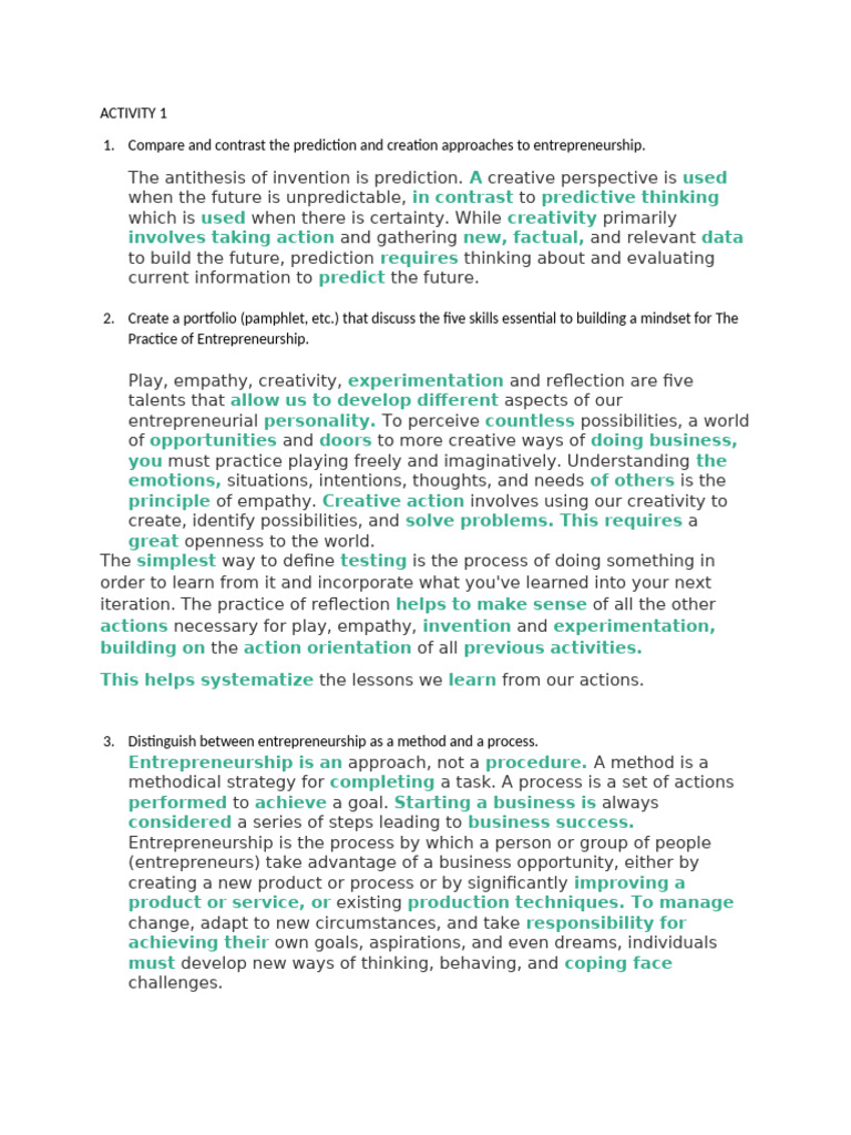 ACTIVITY 1 Answer | PDF