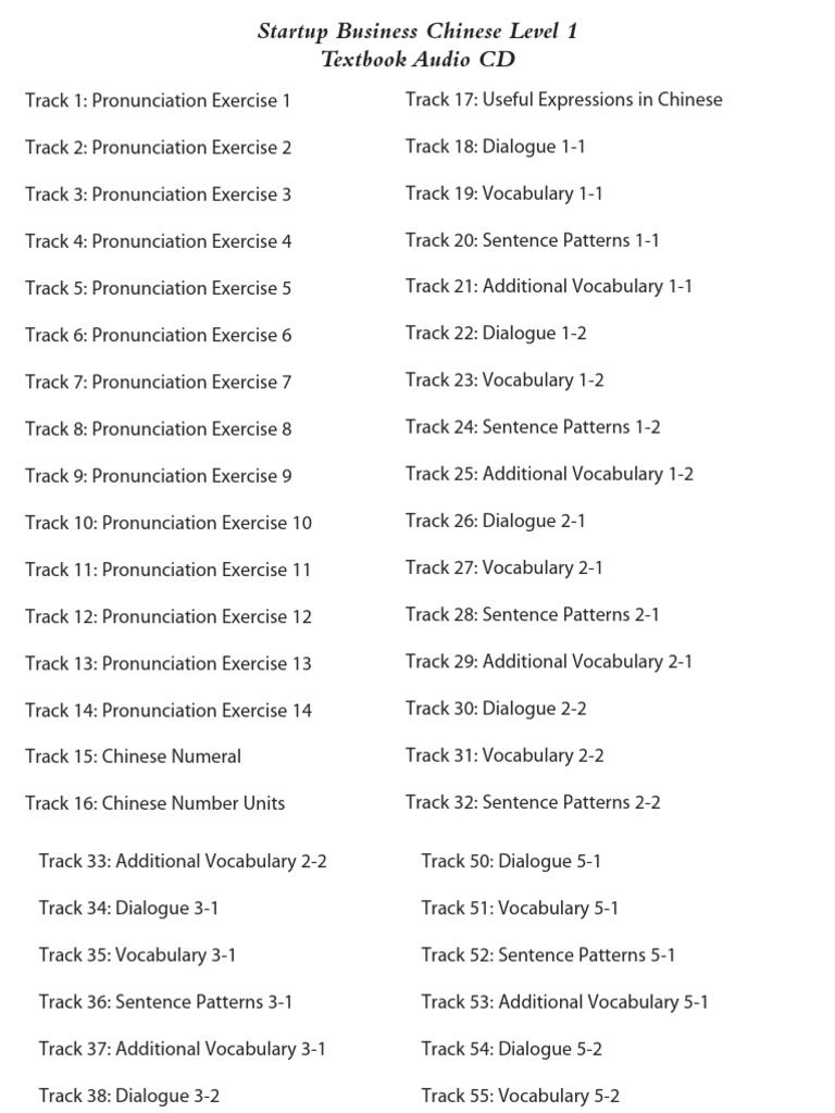 Audio CD Tracklist | PDF