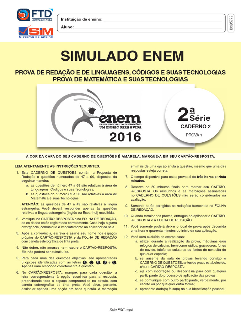 Gabarito - 2 S Rie - LCT e MAT | PDF