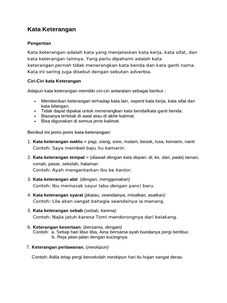 Kata Keterangan | PDF