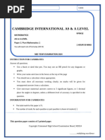 Syllabus Update: Cambridge International AS & A Level Mathematics (9709 ...