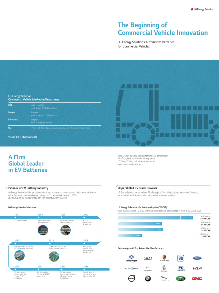 2312 LGES Commercial EV Catalog en | PDF | Lithium Ion Battery | Carbon Nanotube
