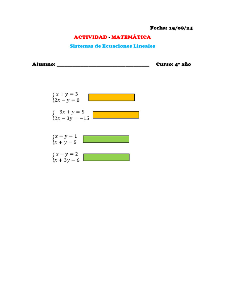 Sistemas de Ecuaciones | PDF
