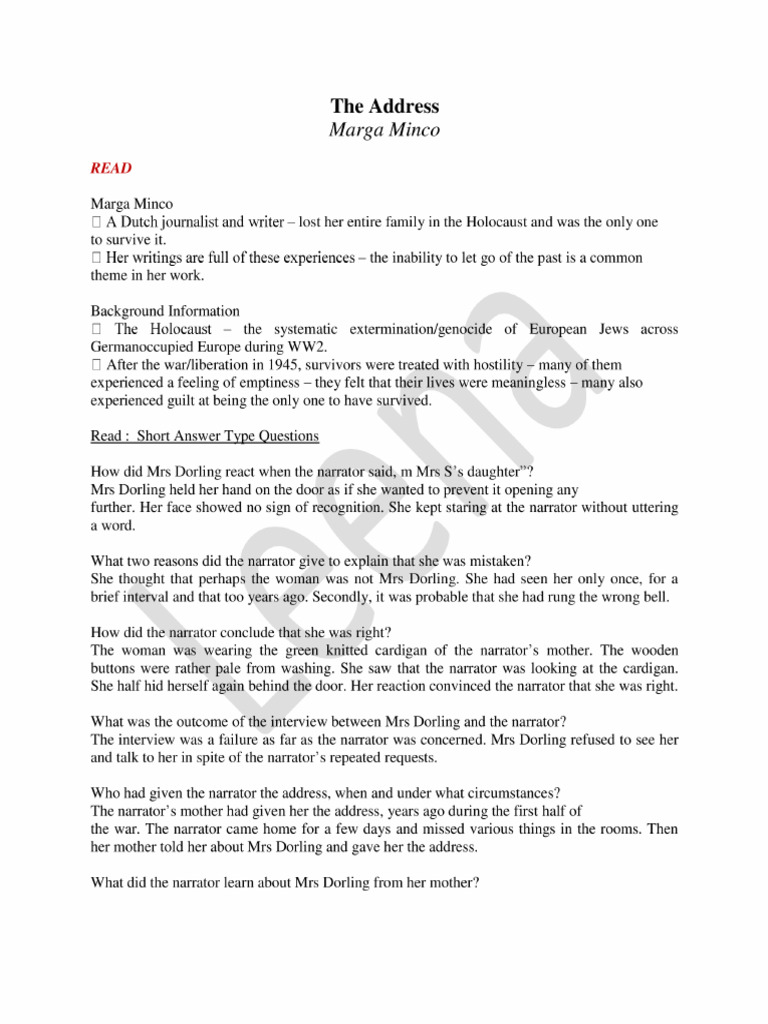 2 The Address | PDF