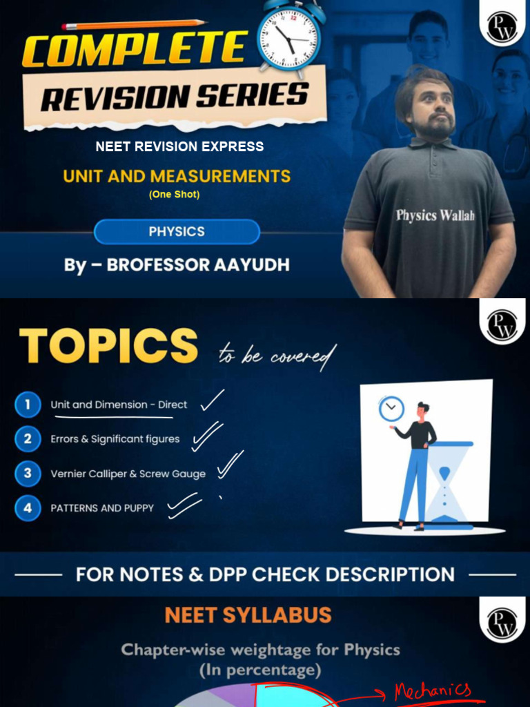 UNITS AND MEASUREMENT - Class Notes - NEET REVISION EXPRESS | PDF