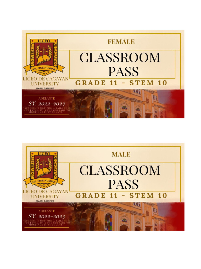 Classroom Pass | PDF