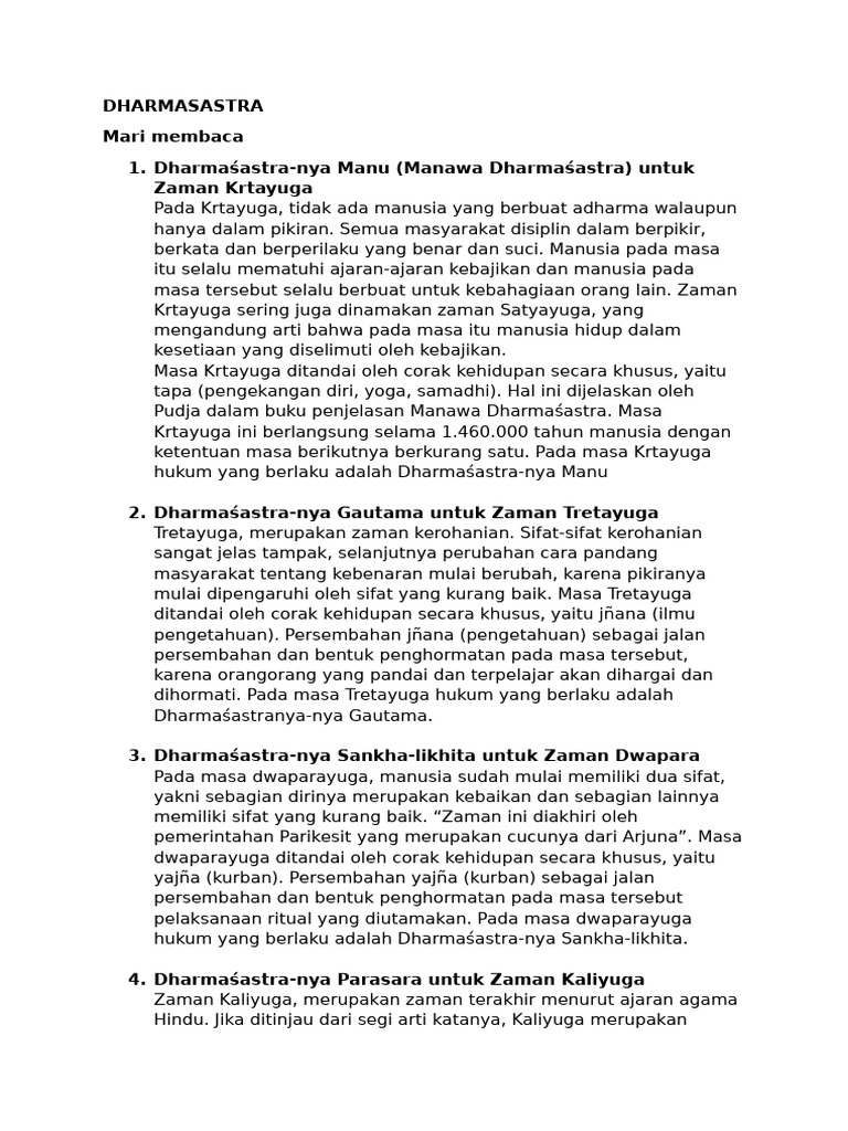 Tugas 1 Dharmasastra | PDF