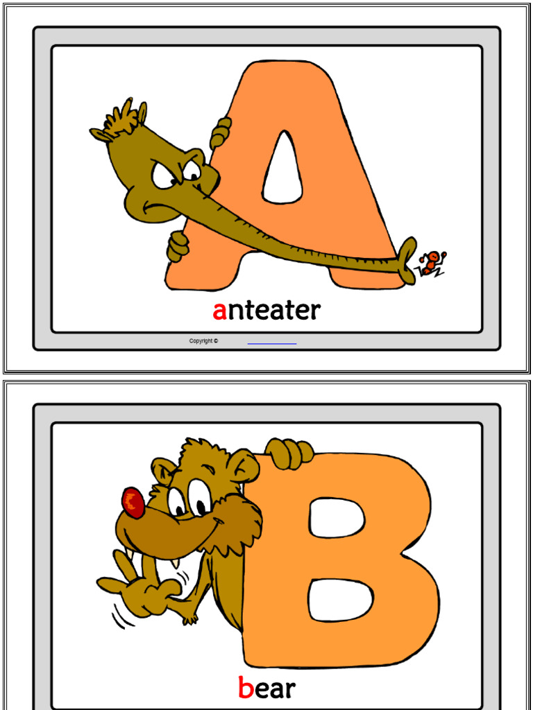 Alphabet Vocabulary Esl Printable Flashcards With Words For Kids | PDF