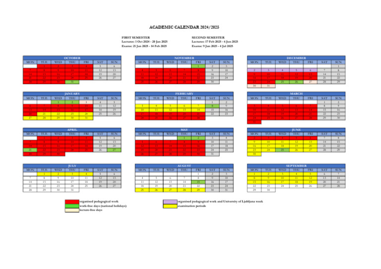 Academic Calendar 2024 2025 | PDF