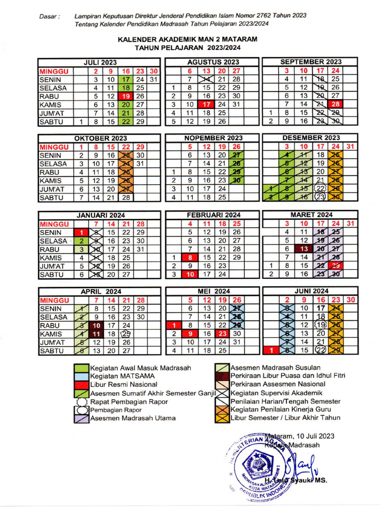 Kalender Pendidikan 2023 2024 | PDF