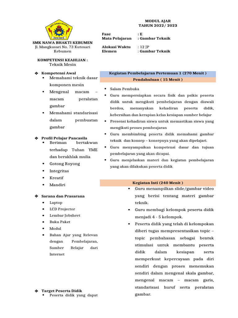 Modul Ajar Sem 1 Update Pdf