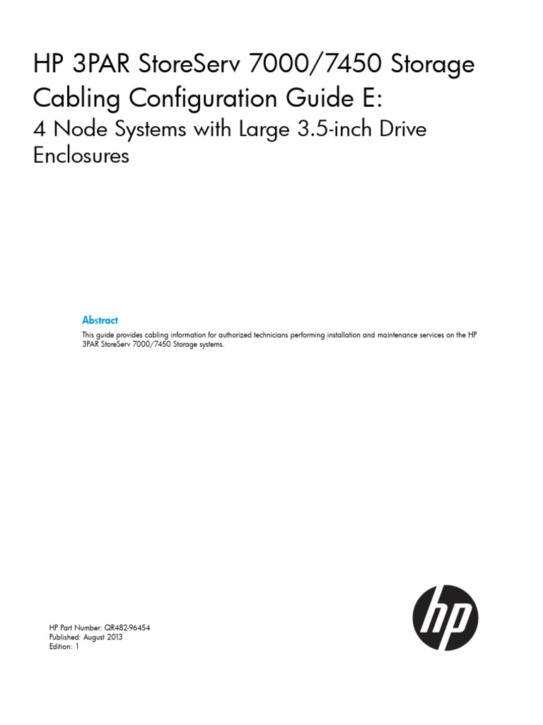 HP 3PAR StoreServ 7000_7450 Storage Cabling Configuration G | PDF