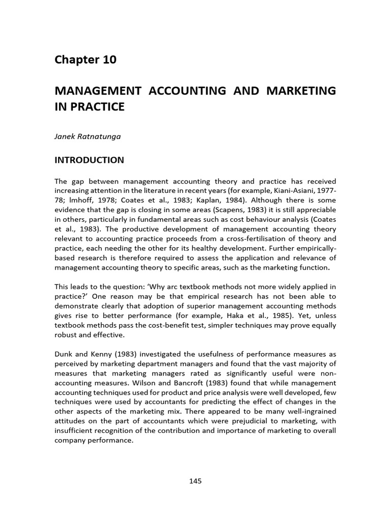 Ch10 MANAGEMENTACCOUNTINGANDMARKETINGINPRACTICE B5 | PDF