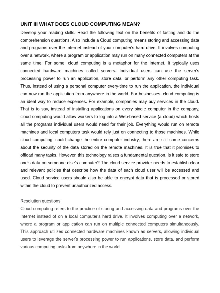 Unit Iii: Reading Comprehension | PDF