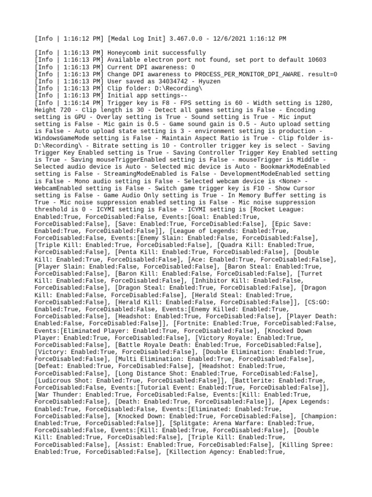 Medal Log 20211206 | PDF