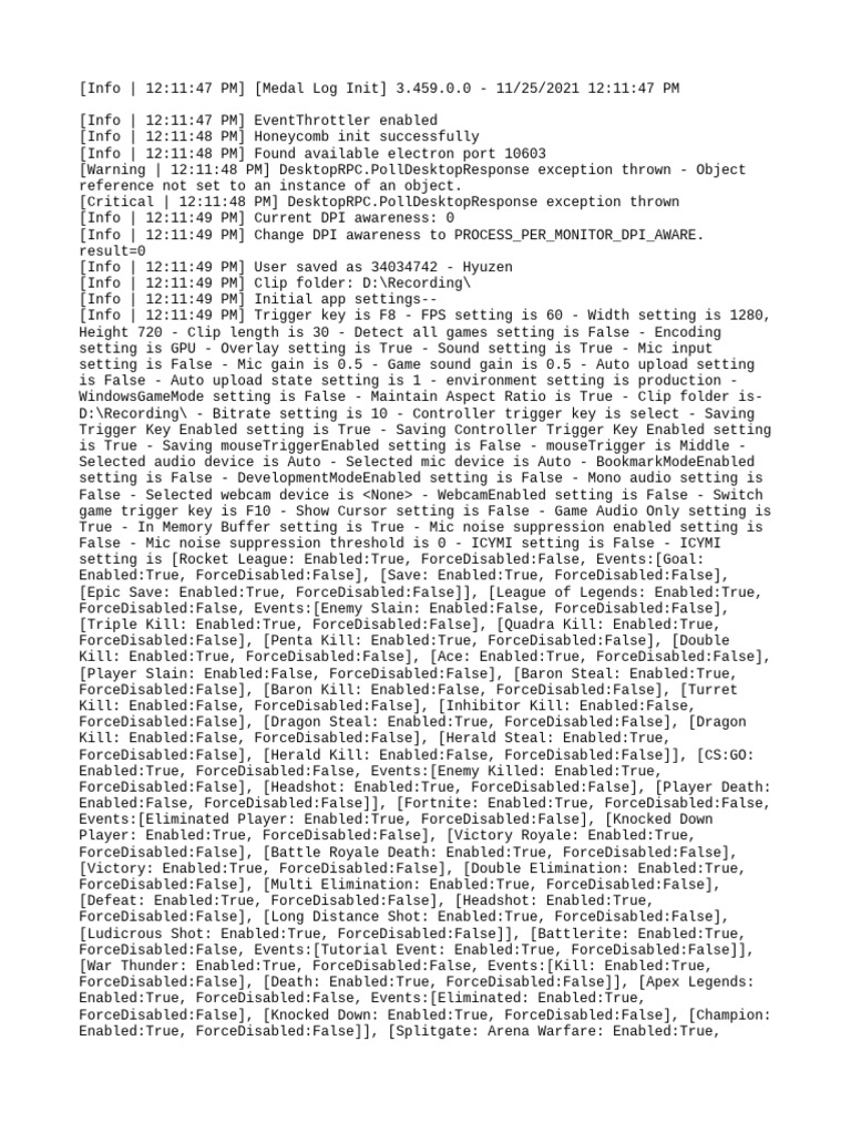 Medal Log 20211125 | PDF