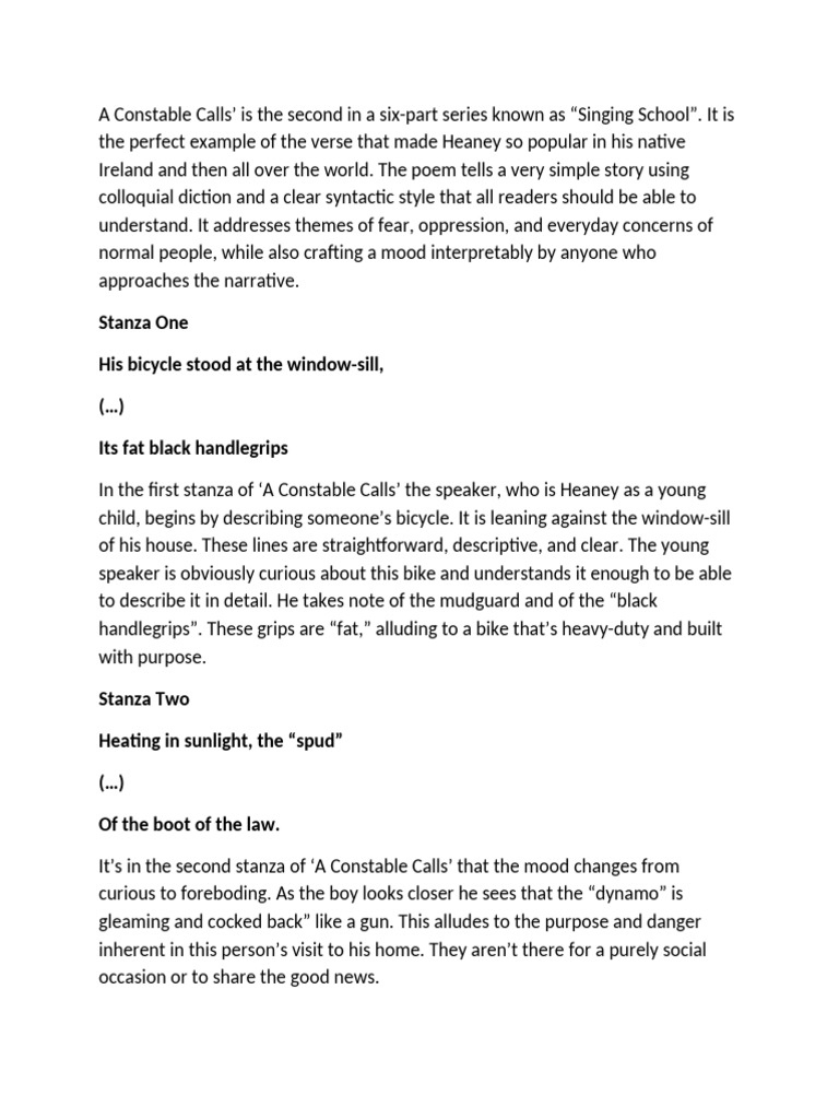 A Constable Calls | PDF | Classics | General Fiction