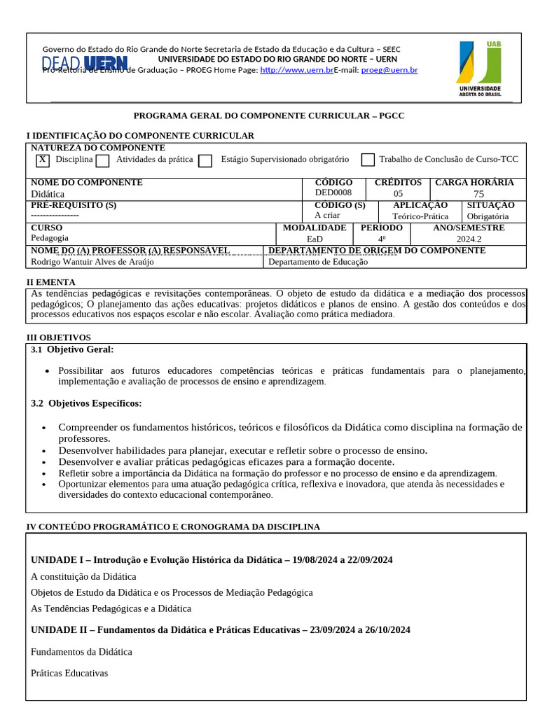 PGCC Didática | PDF