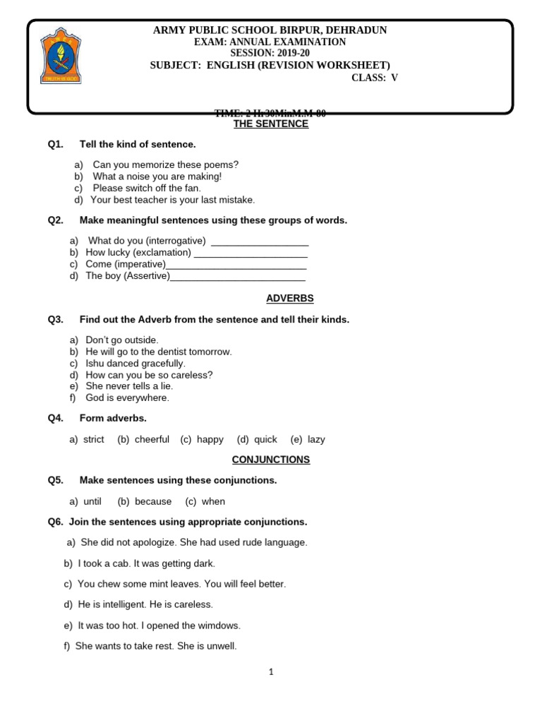 Eng Worksheet | PDF