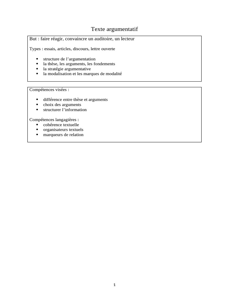 Texte Argumentatif | PDF