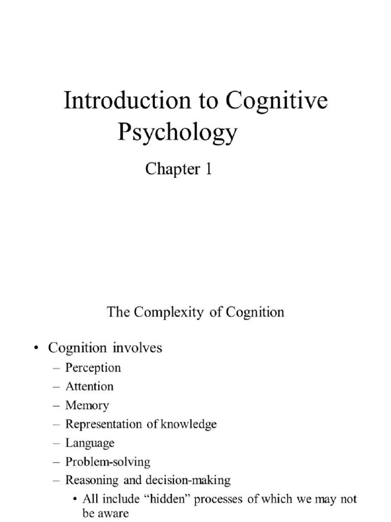 Intro Cognitive | PDF
