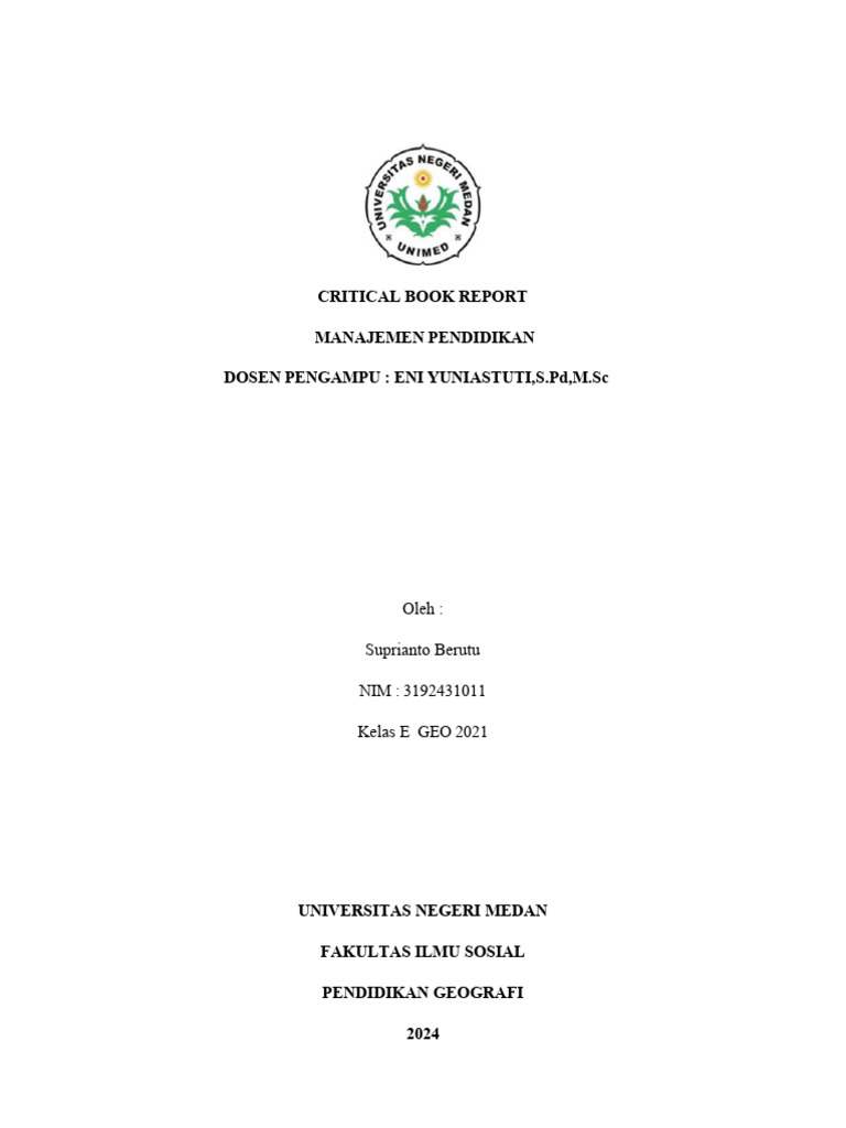 CBR Manajemen Pendidikan Suprianto Berutu 111 | PDF CBR Manajemen Pendidikan Suprianto Berutu 111 | PDF