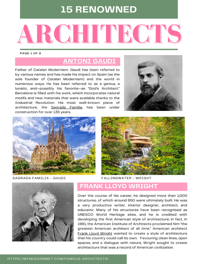 Architects and Their Works | PDF | Architectural Styles | Social Science