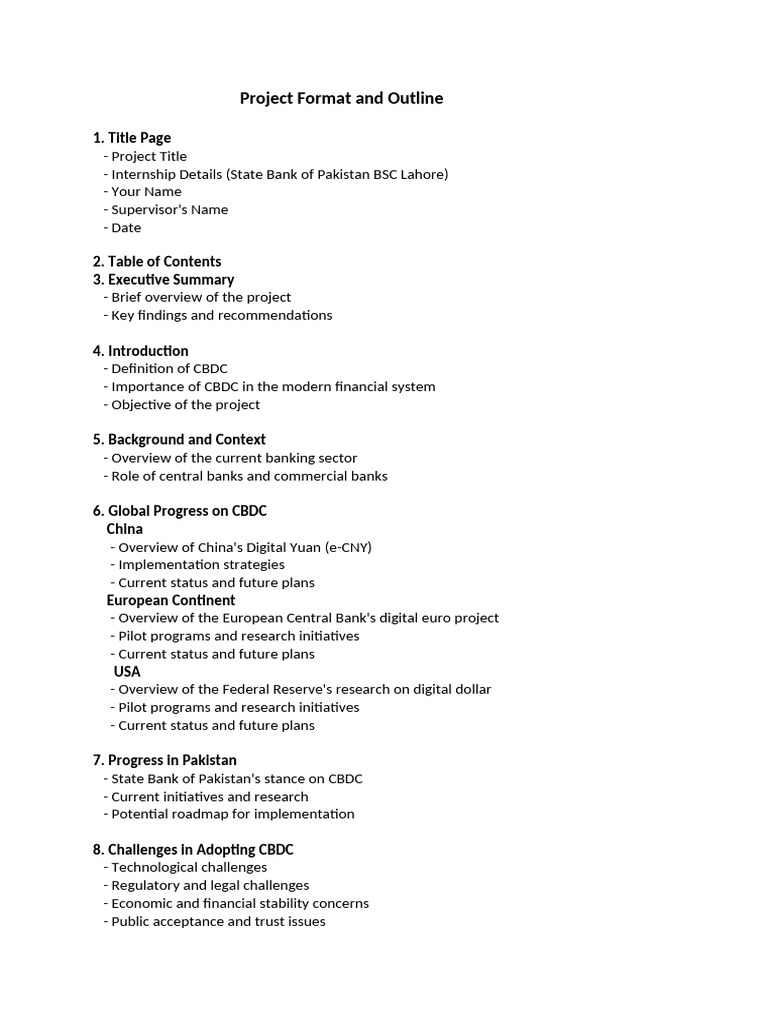 SBP Project Format and Outline (1) | PDF