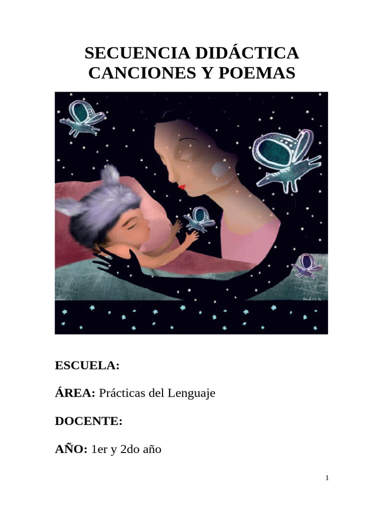 SECUENCIA Canciones y Poemas 1er Año-2do Año | PDF