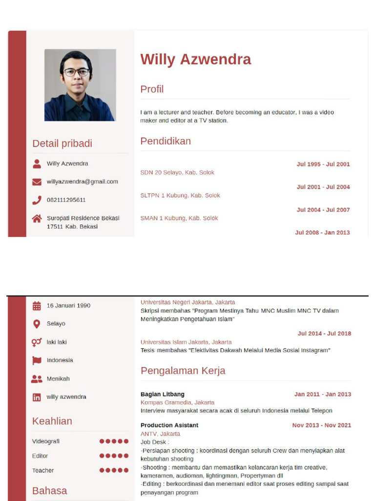 CV Willy Azwendra | PDF