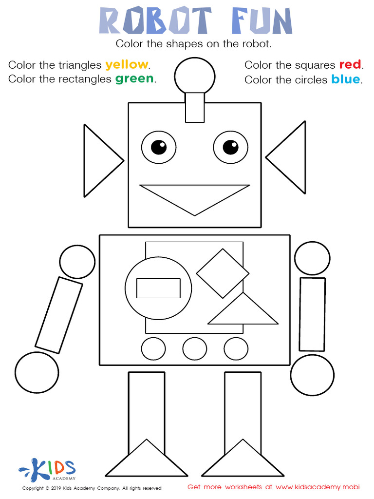 Grade 3 Robot Fun Worksheet | PDF