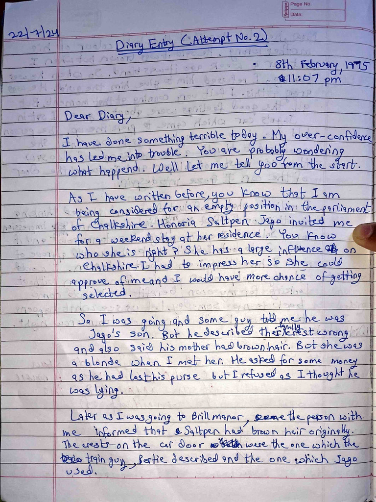 Diary Entry Re Attempt | PDF