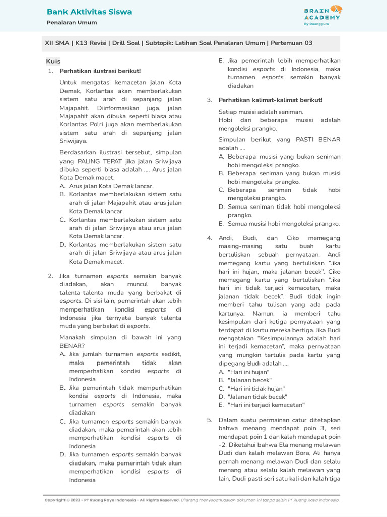 12KR13PUM9201BS - V1 - Pertemuan 03 - Drill Soal | PDF