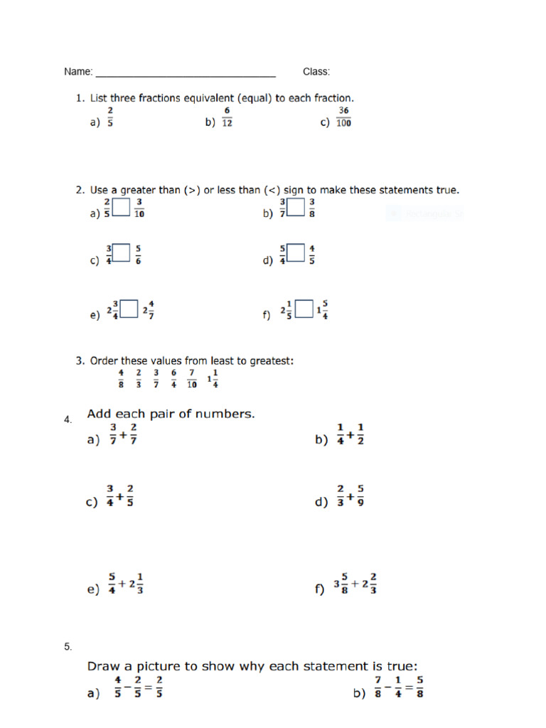 Unit 1 Number sense -Diagnostic test grade 7 | PDF