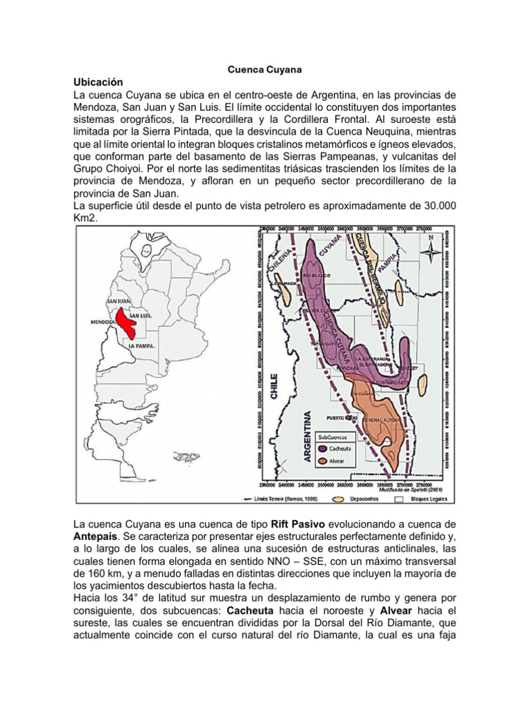 Cuenca Cuyana: Ubicación y Potencial Petrolero | PDF | Roca ...