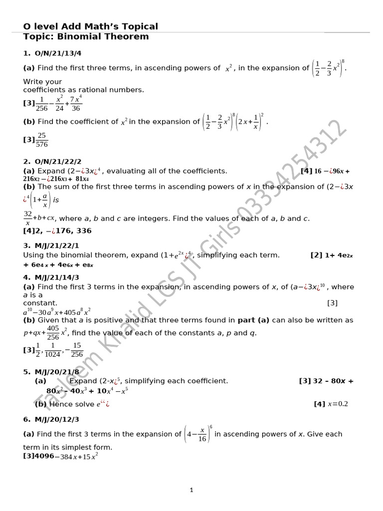 Binomial Theorem | PDF